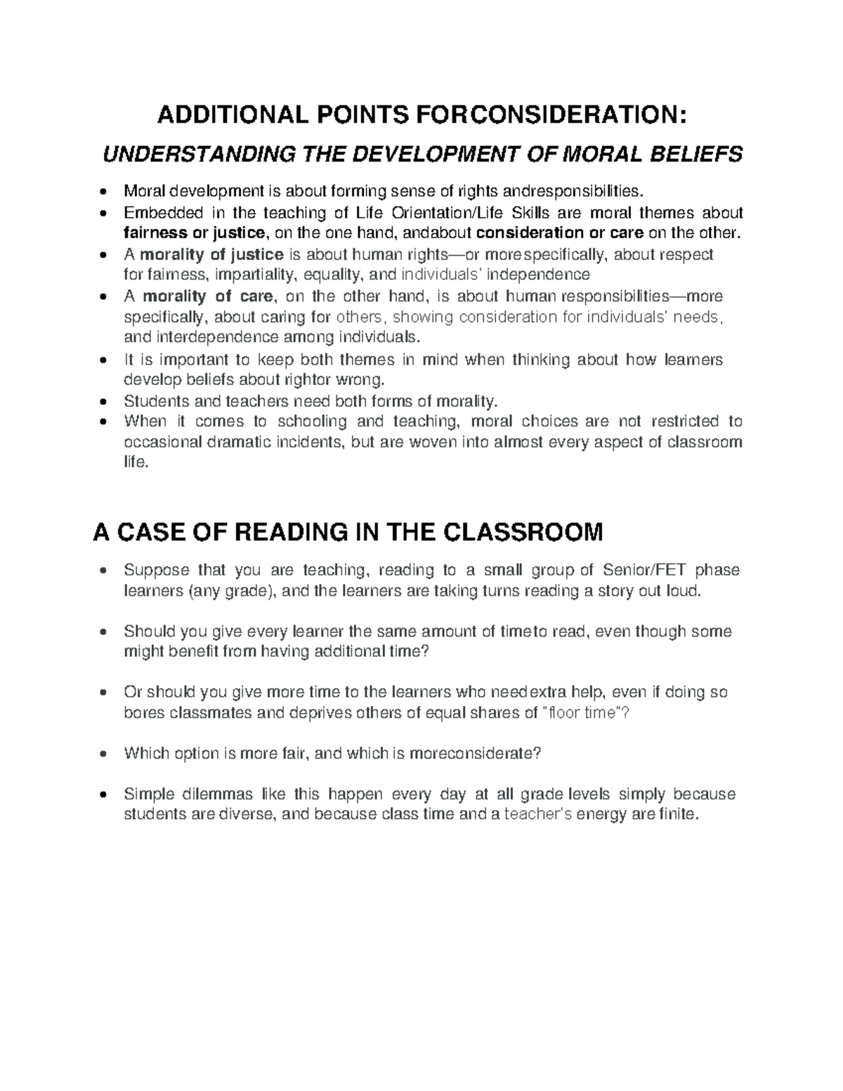 2022 Formal TASK 2 Additional Points FOR Consideration - ADDITIONAL ...