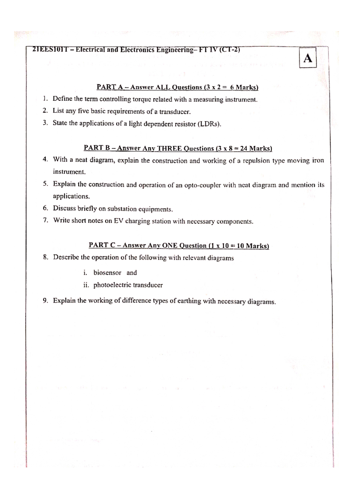 eee ct-3 imp questions - Electronic and electrical engineering - Studocu