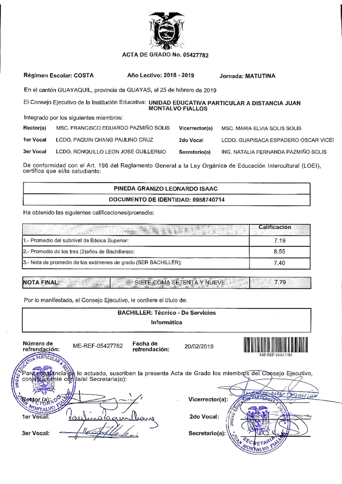 ACTA DE Grado - SOLICITUD - Introduccion a la carrera - Studocu