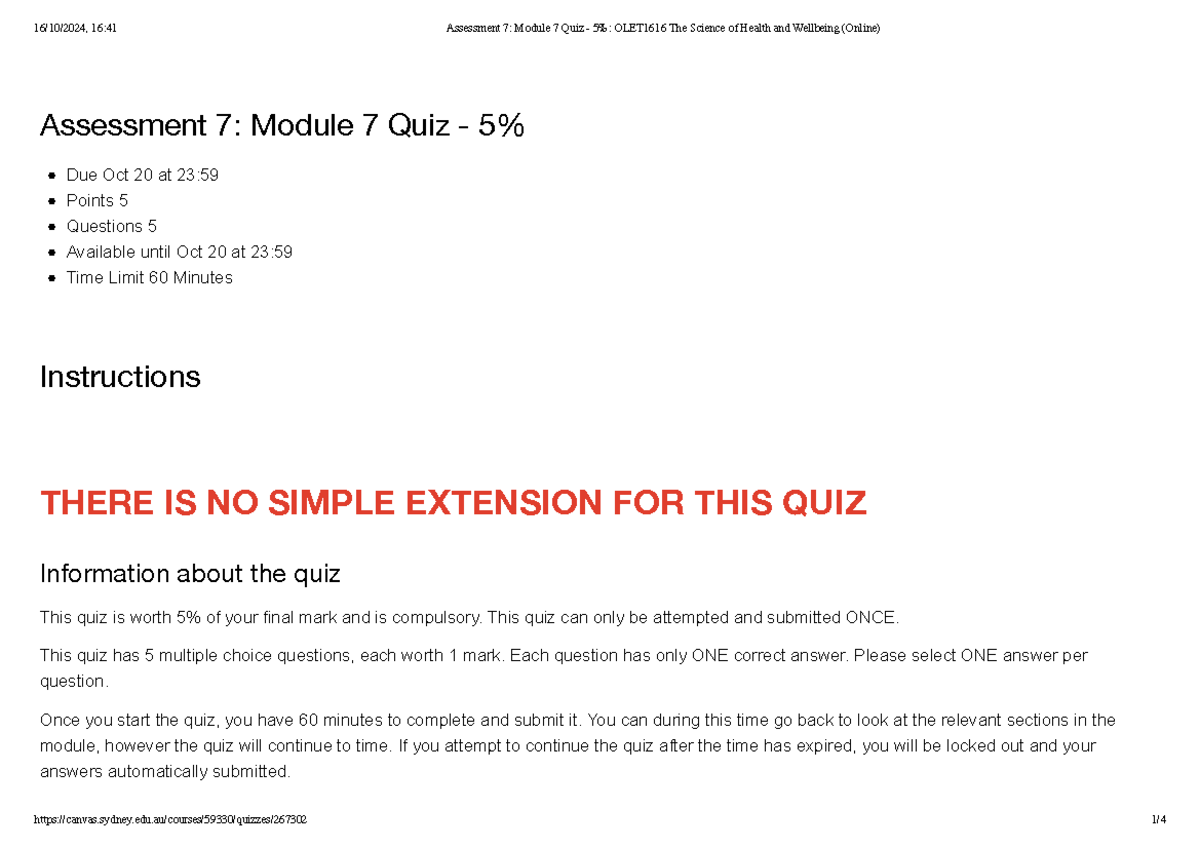 Mod 7 Quiz OLET1616 - Module quiz - Assessment 7: Module 7 Quiz - 5% ...