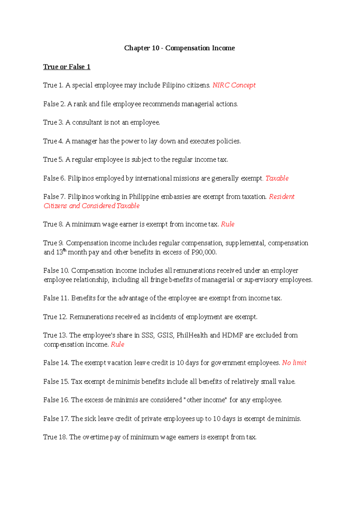 Reviewer for finals income taxation covering chapter 10 12 - Chapter 10 ...