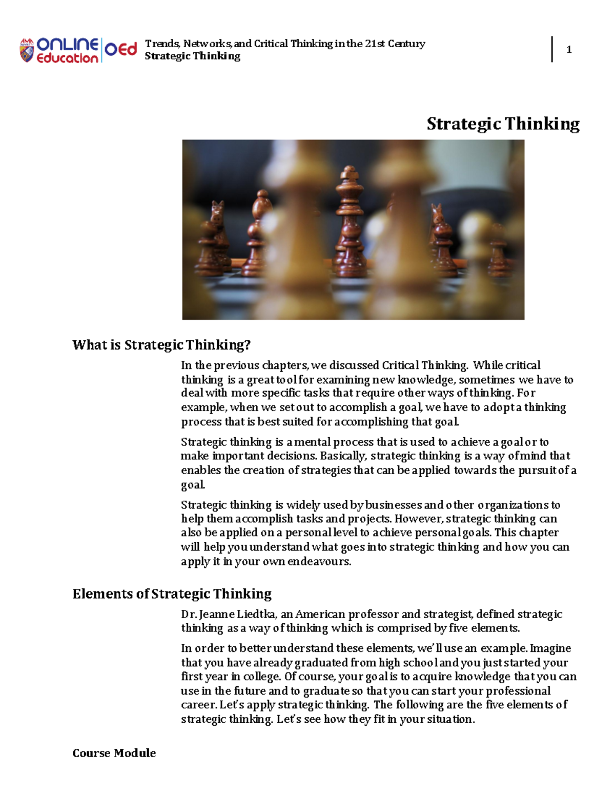 Week 007-Module Strategic Analysis and Intuitive Thinking - Trends ...