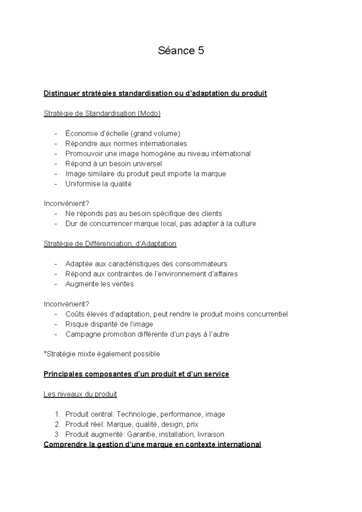 Révision Final - Résumé - Séance 5 Distinguer stratégies ...