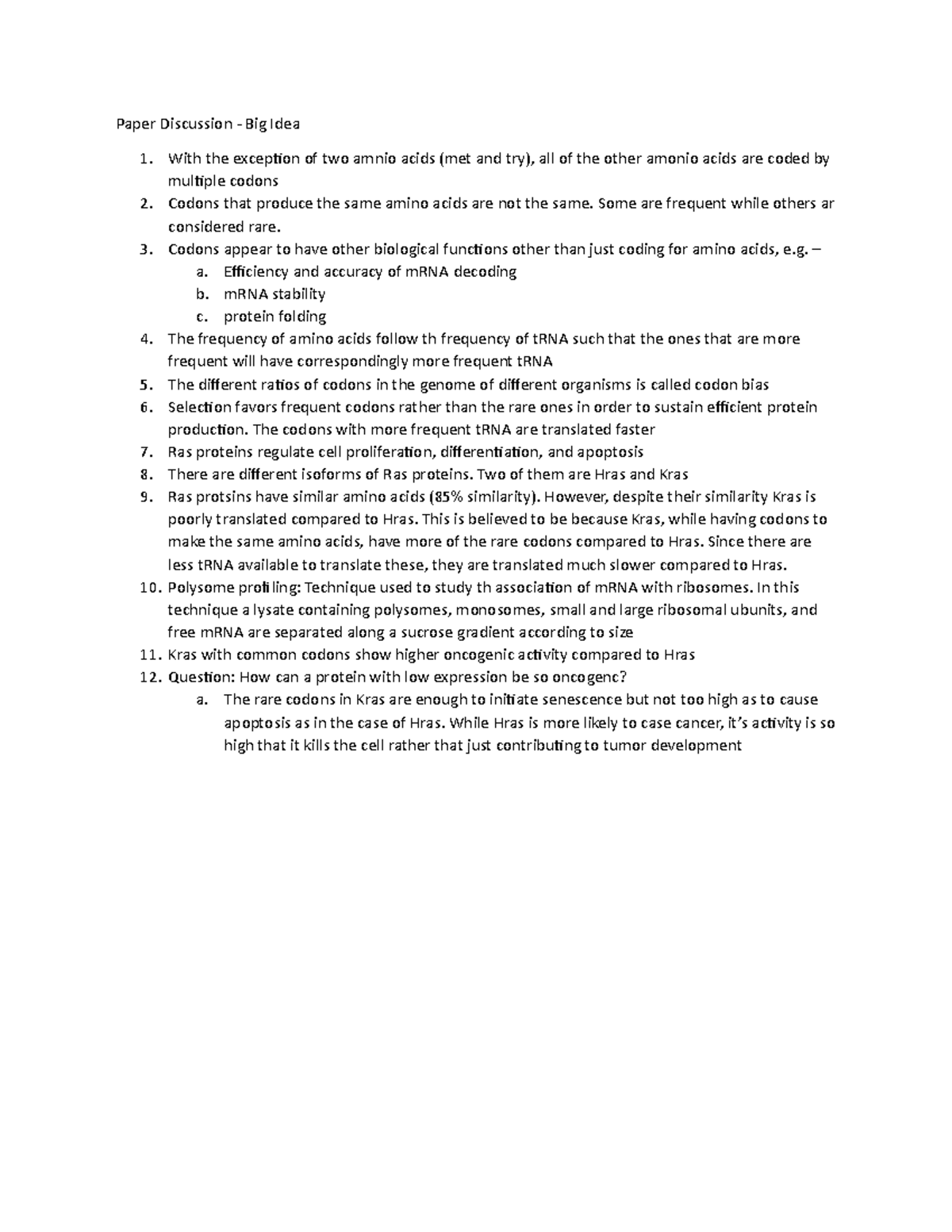 Paper Discussion Notes - Paper Discussion - Big Idea With the exception ...