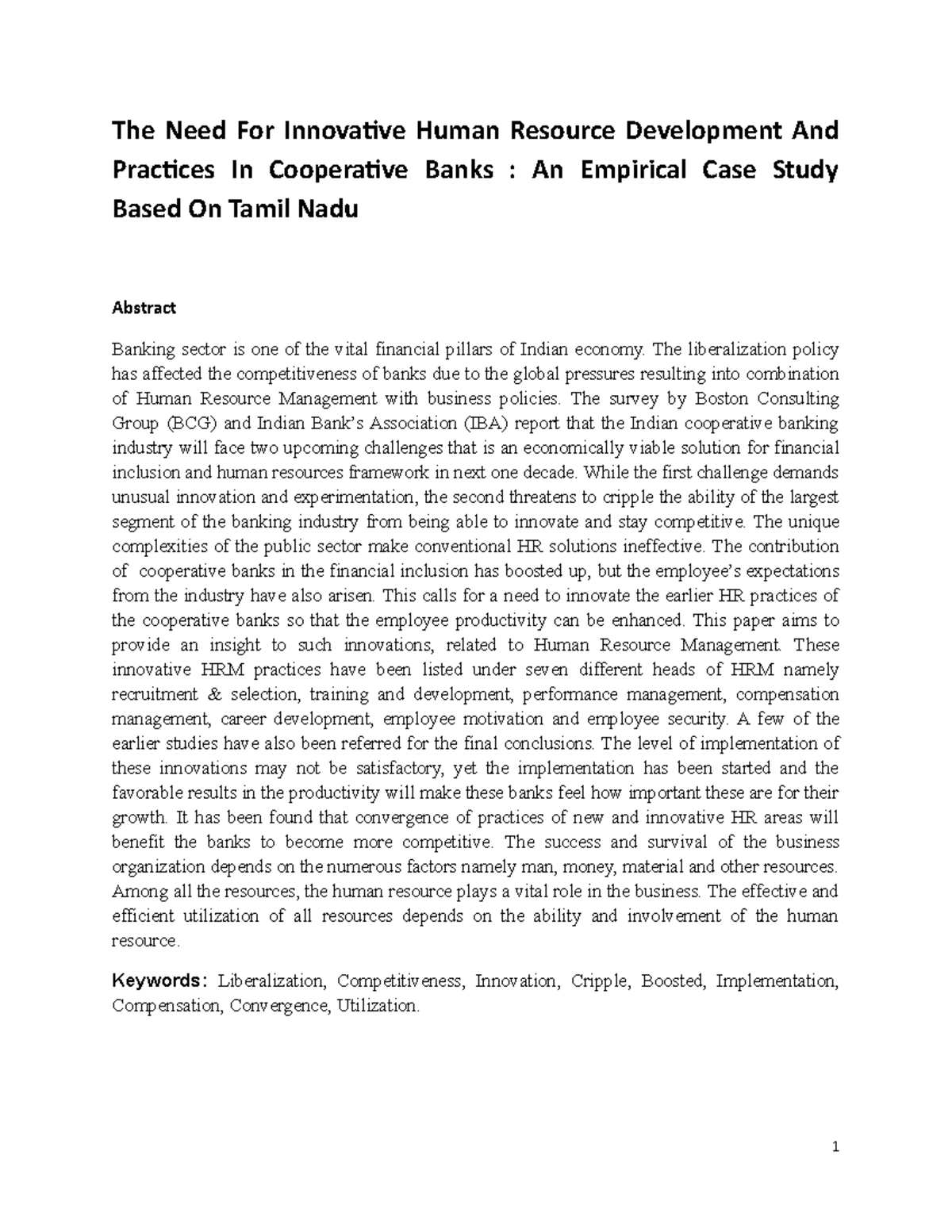 The Need For Innovative Human Resource Development And Practices Among ...