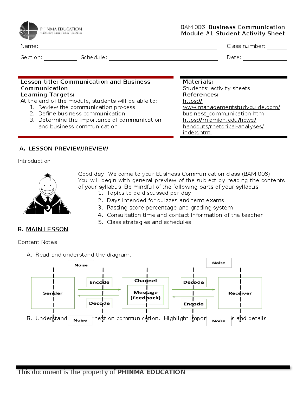 BAM 006 SAS 1 - Bam SAS module 1 - Module #1 Student Activity Sheet ...