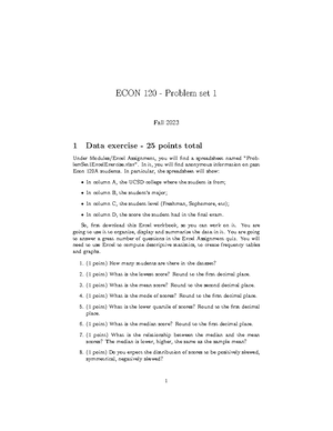 ECON 120A Midterm 1 version A solution - ECON 120 - Midterm 1 Version A ...