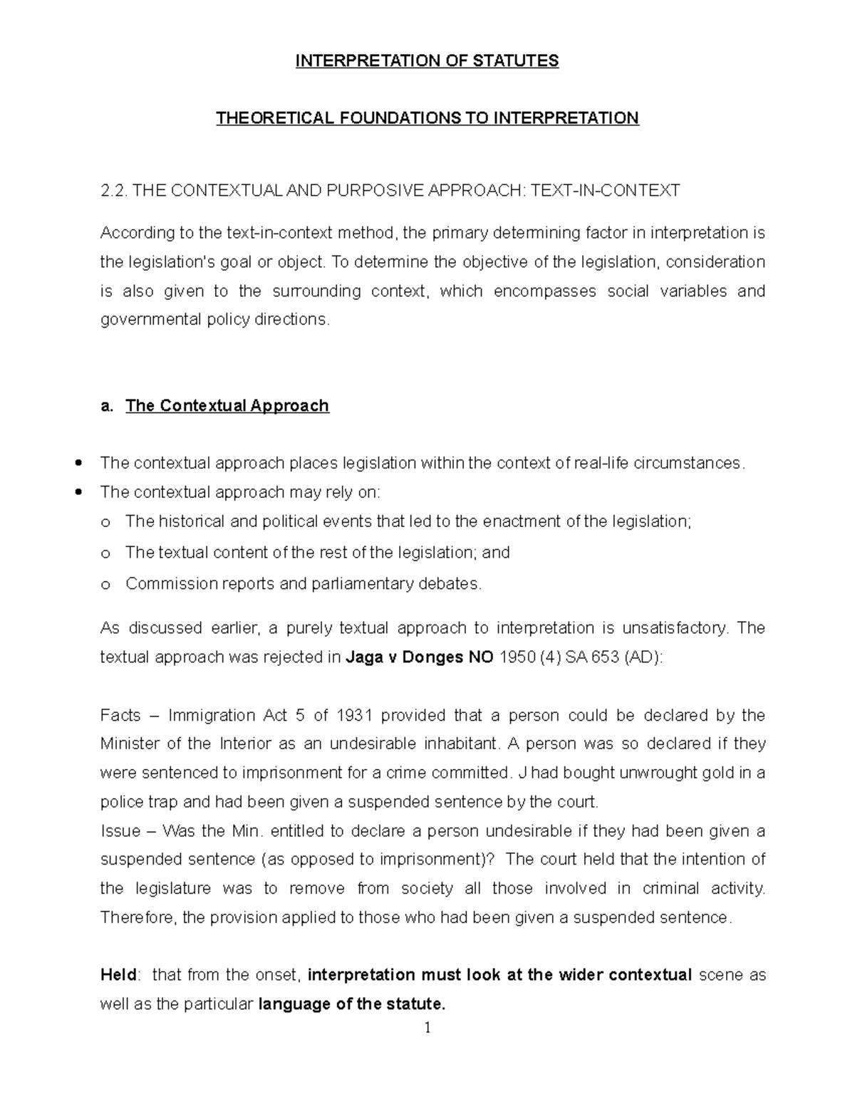 3. TEXT-IN- Context Approach - INTERPRETATION OF STATUTES THEORETICAL ...