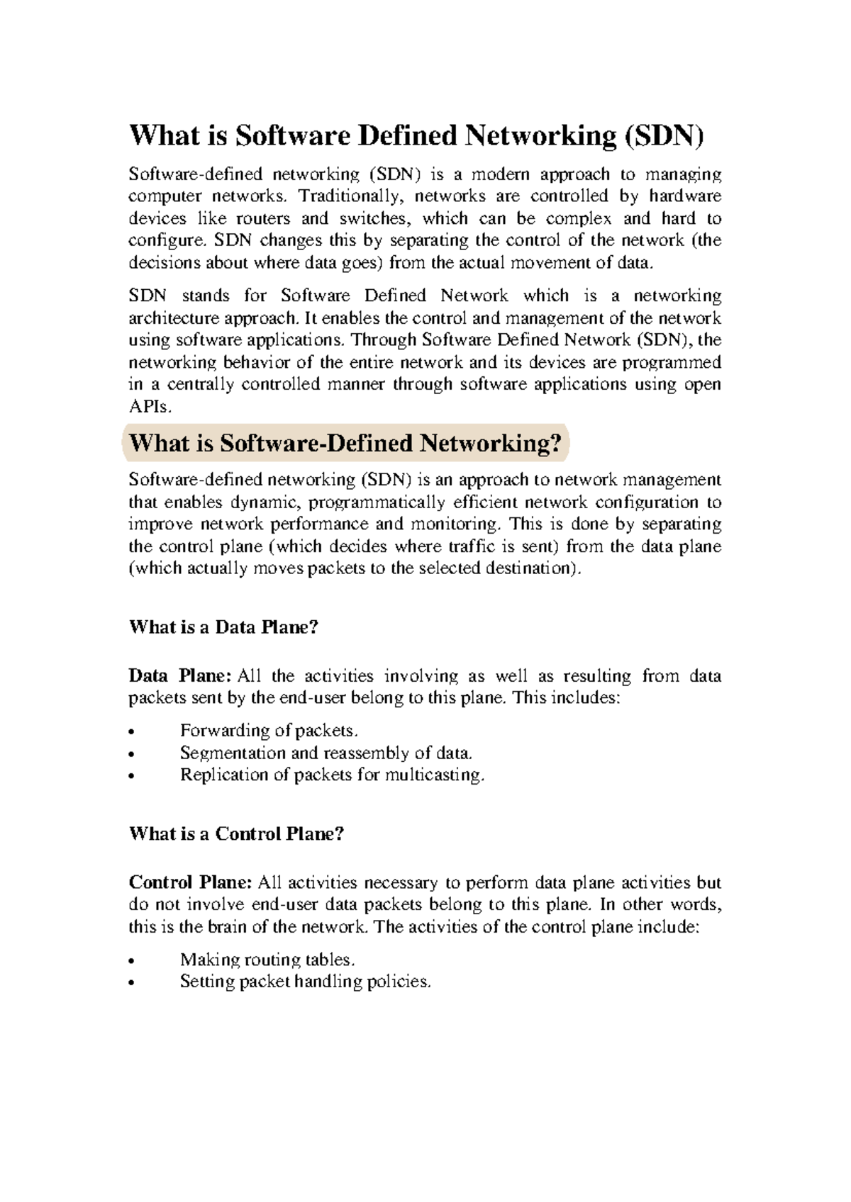 SDN 1 - sdn - What is Software Defined Networking (SDN) Software ...