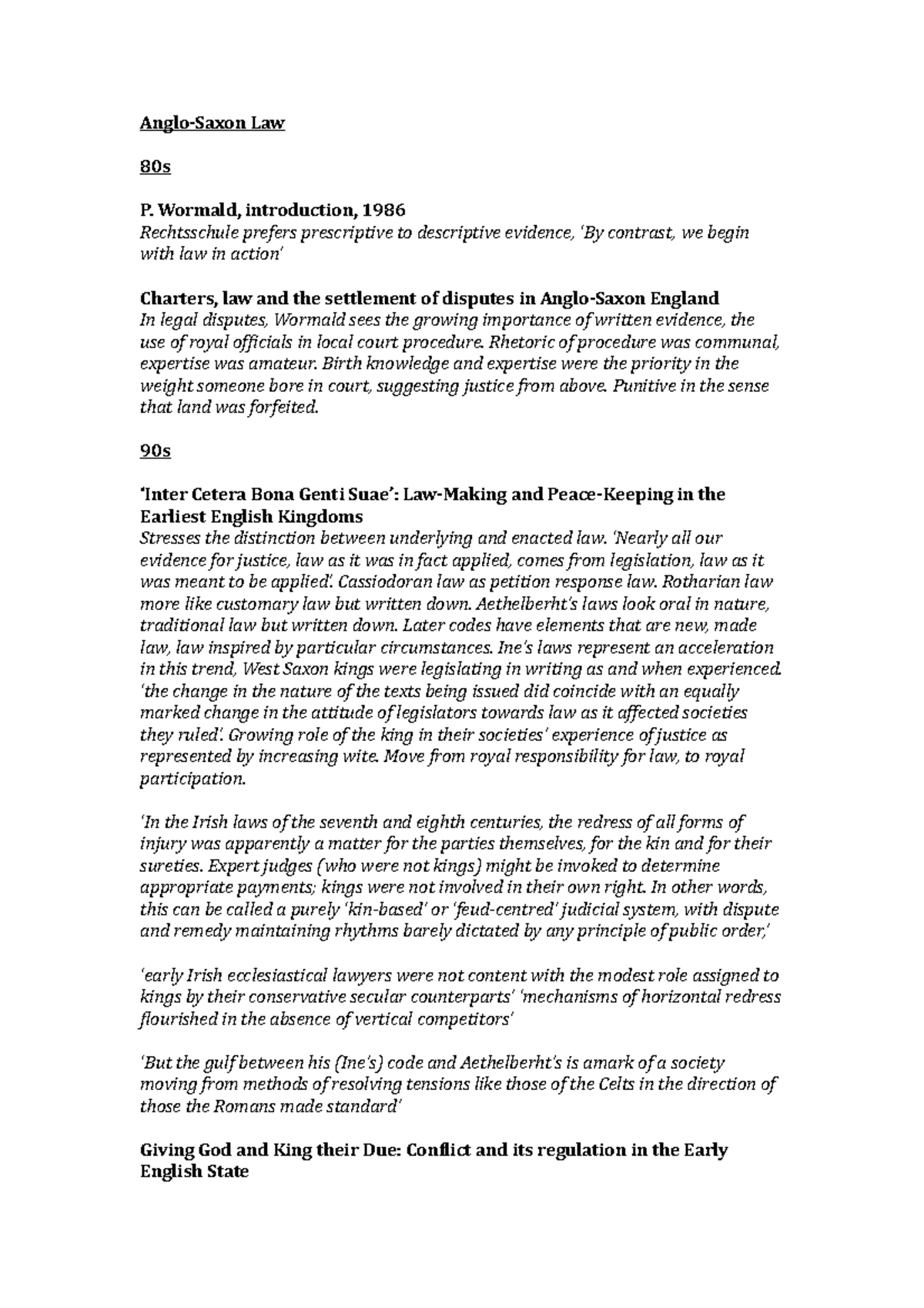 Paper 7 - Law- Anglo-Saxon Historiography - Law 80s P. Wormald ...