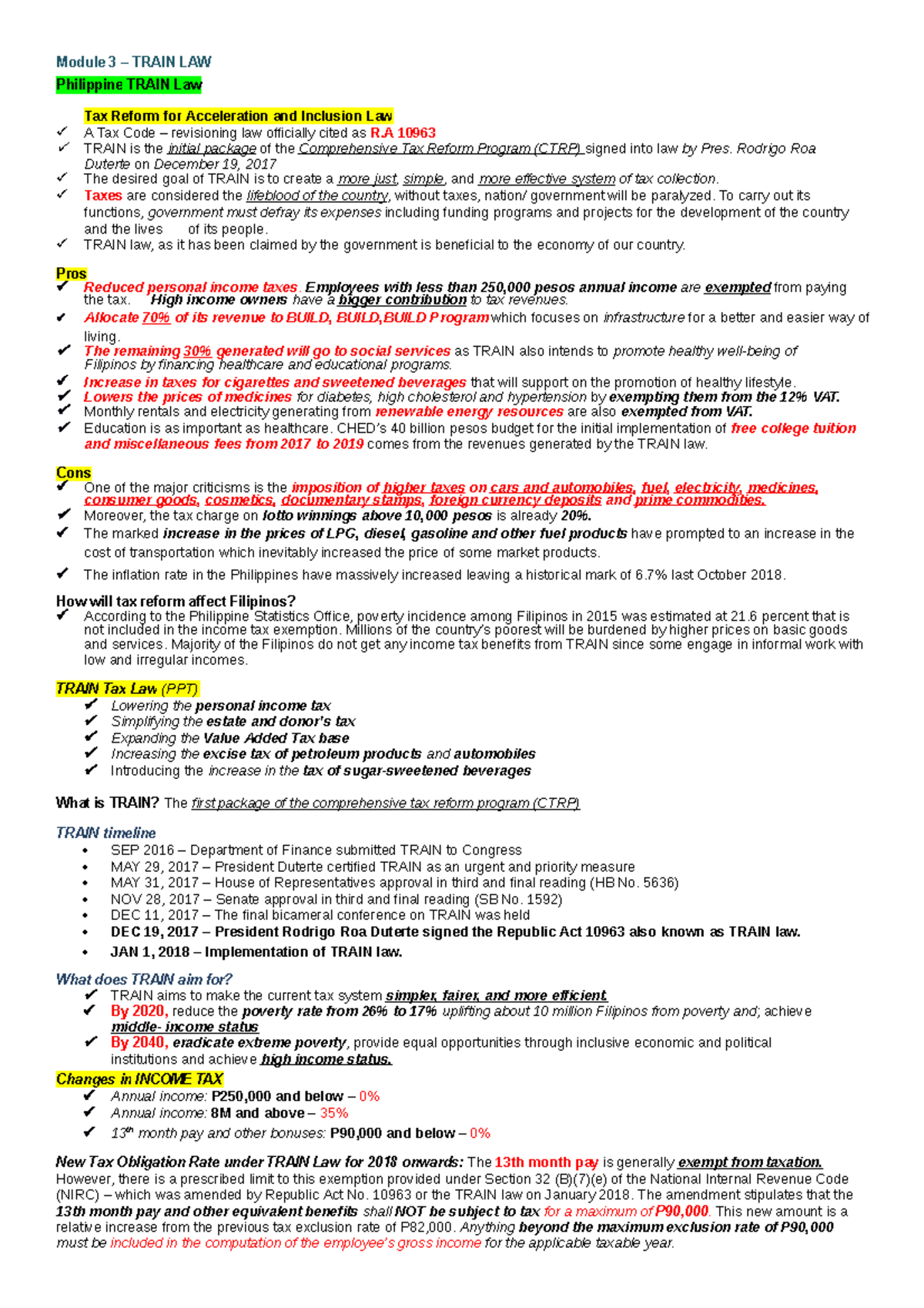 Train Law - hellooooooooo - Module 3 – TRAIN LAW Philippine TRAIN Law ...