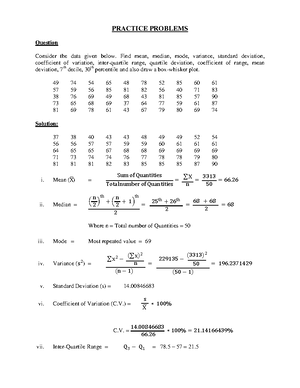 Question (Grouped Data) - PRACTICE PROBLEMS Question Consider the data given below. Find mean ...