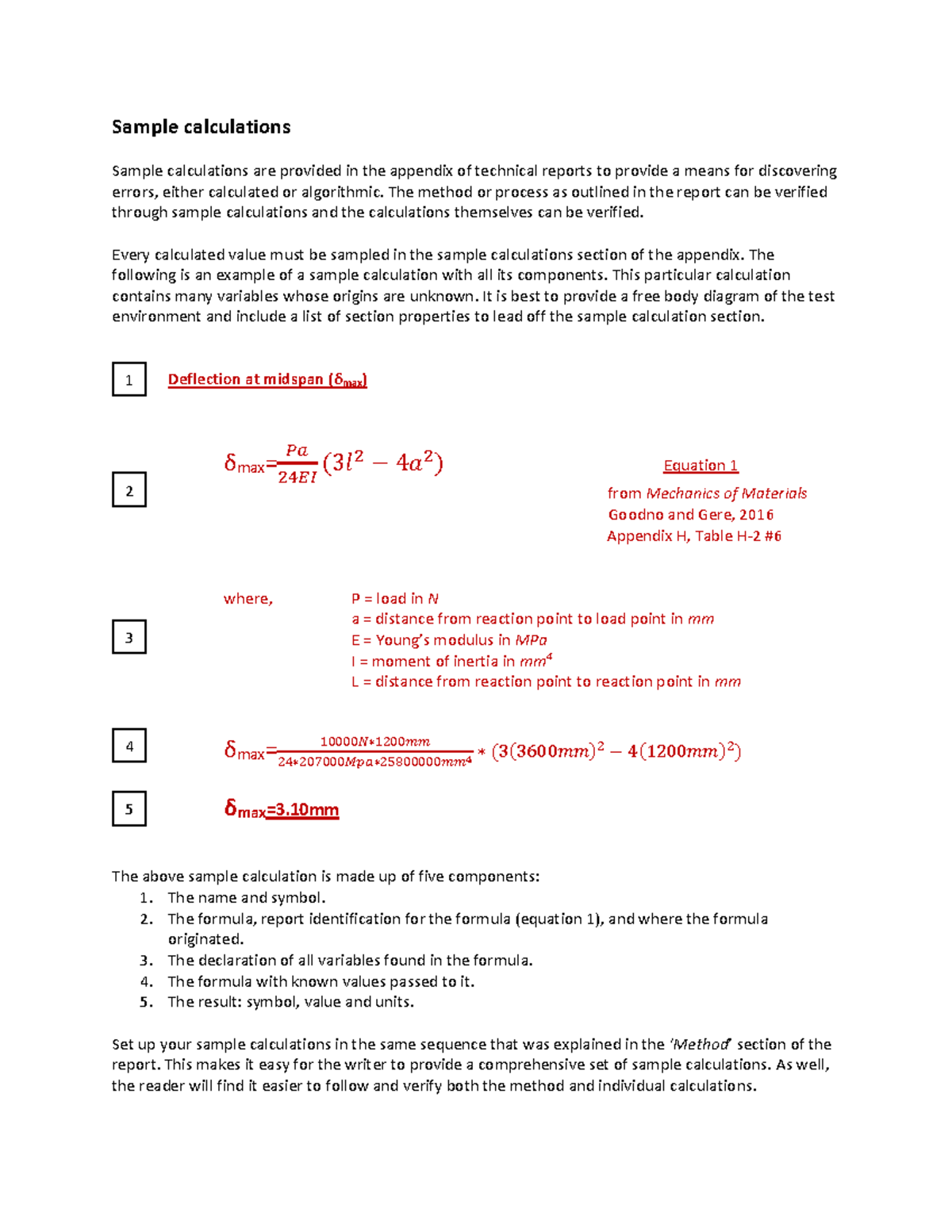 Sample Calculations - understand - Sample calculations Sample ...