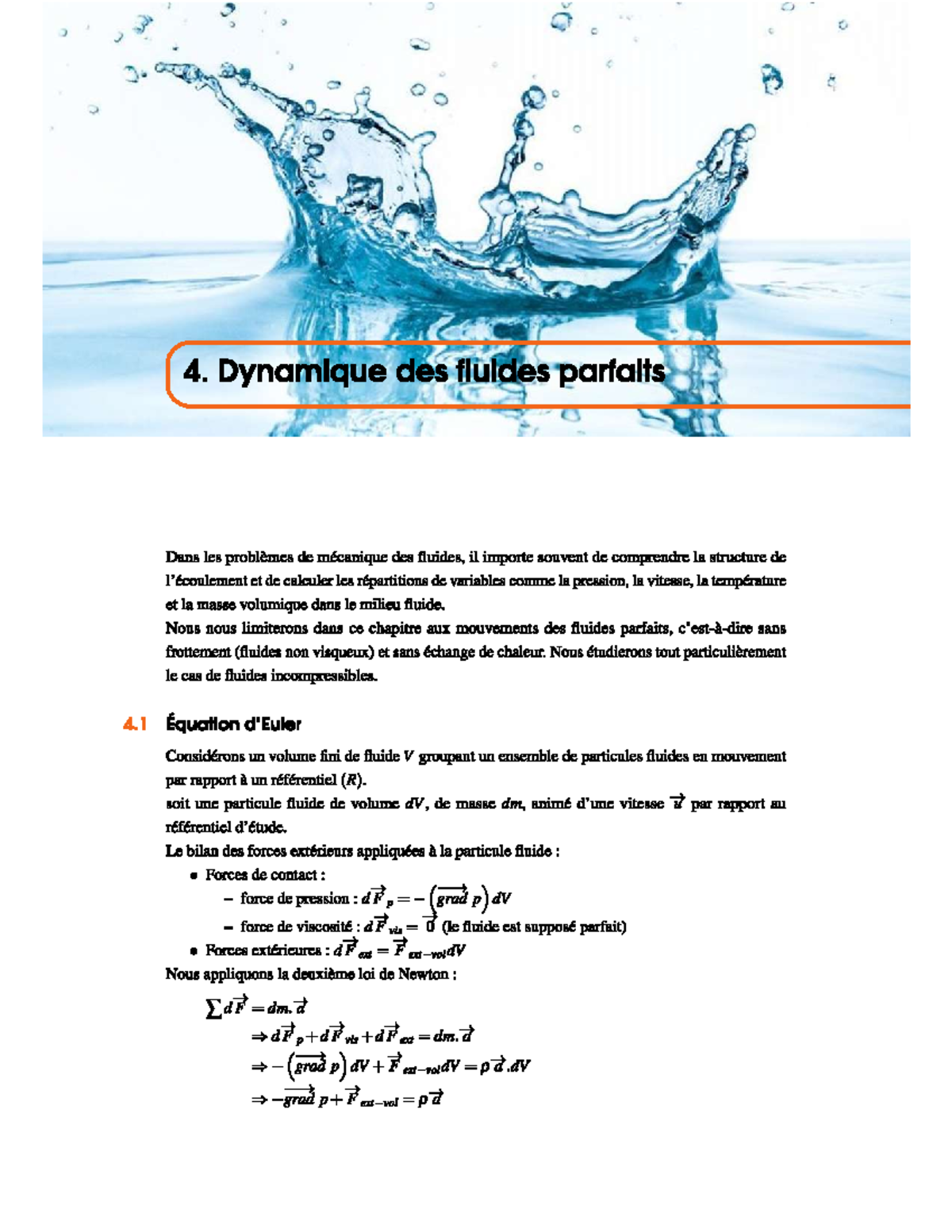 Mécanique des Fluides - Sciences mathématiques et Informatique (SMI ...