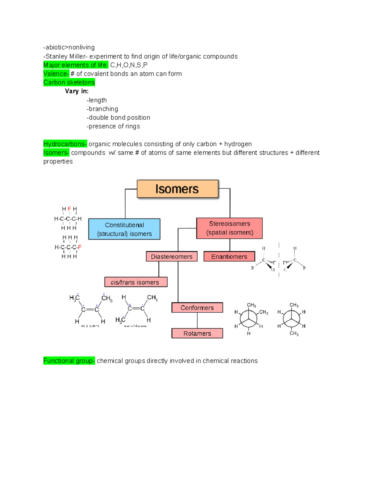 Chapter 4 Notes -abiotic>nonliving -Stanley Miller- experiment to find ...