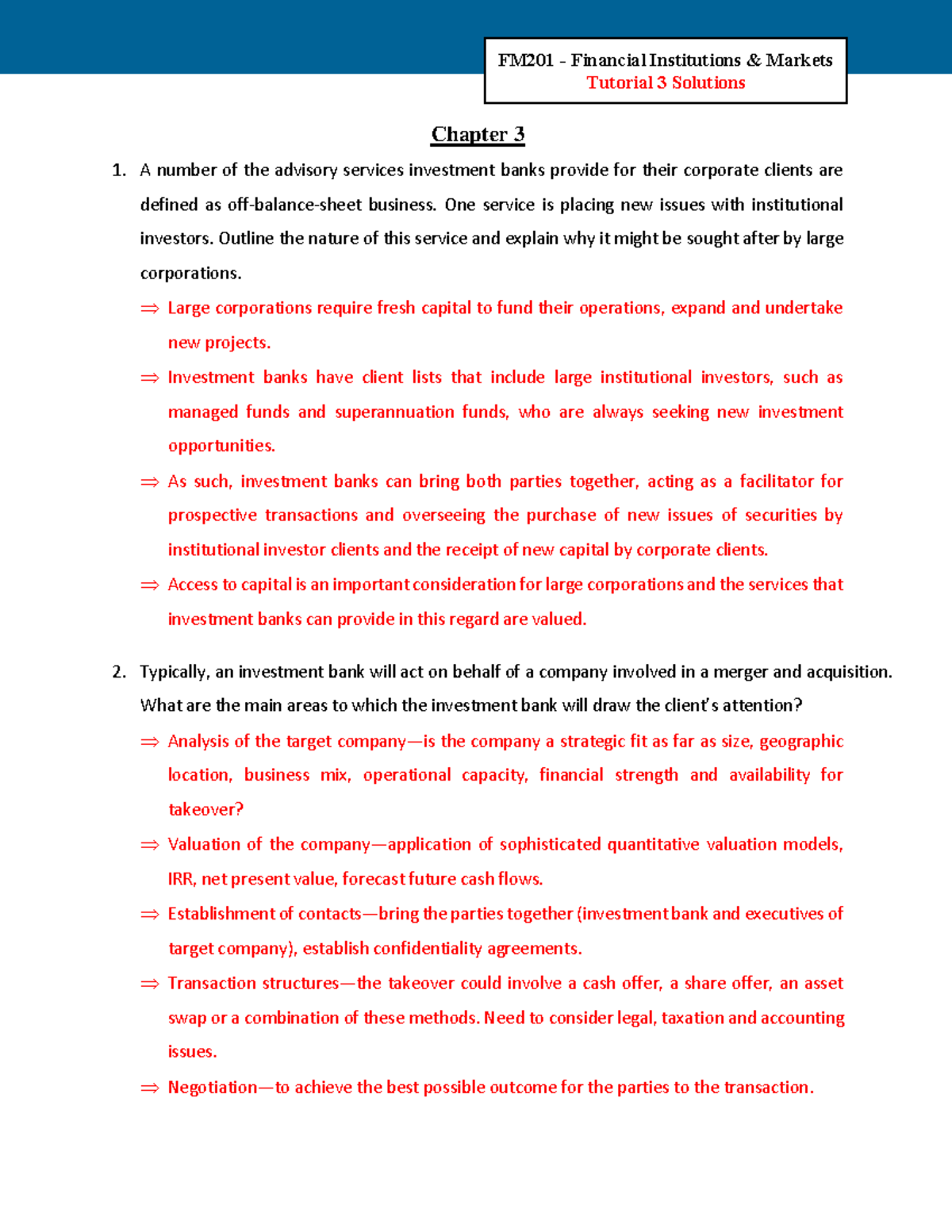 Tutorial 3 Solutions chapter 3 - Tutorial 3 Solutions Chapter 3 A number of the advisory ...