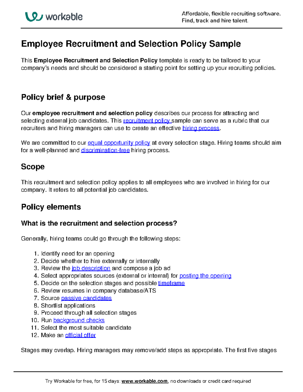 Employee-recruitment-selection-policy-sample - Employee Recruitment and ...