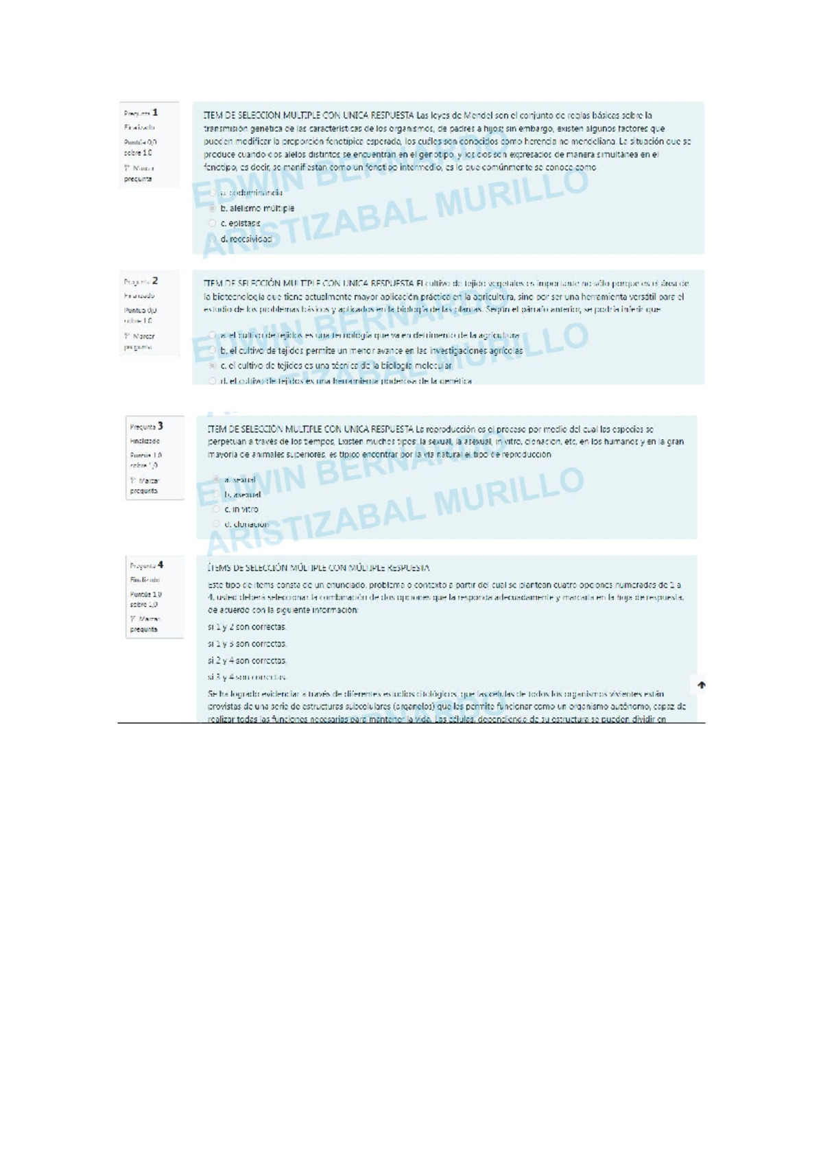 Unidad 2 - Etapa 3 - Reproducción de las plantas - Cuestionario de ...