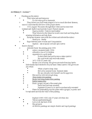 Art History 2 - Lecture 8 - Art History 2 – Lecture 8 Readings: Chapter ...