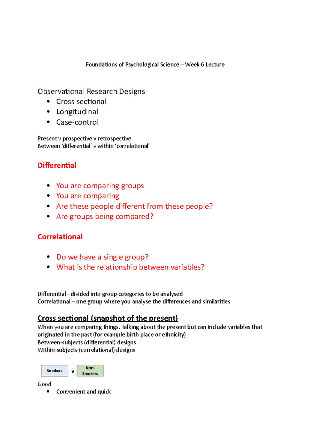 Week 6 - Observational Research Designs Lecture - Foundations of ...