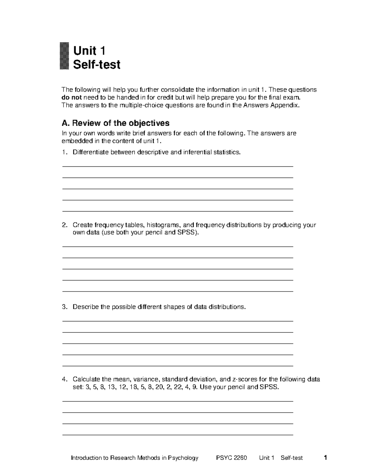 Test 2020, questions and answers - Introduction to Research Methods in ...