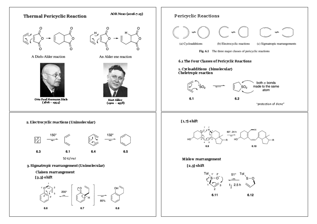 AOR No8 - Thermal Pericyclic Reaction AOR No10 (2016.7) Pericyclic ...