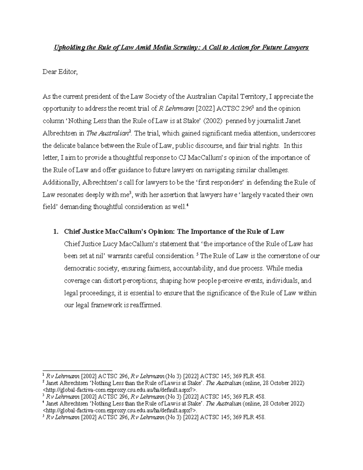 1 Professional Legal Conduct - Upholding the Rule of Law Amid Media ...