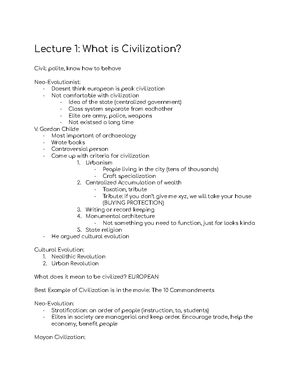 Lost Tribes Unit 3- Video Notes - Lecture 1: What is Civilization ...
