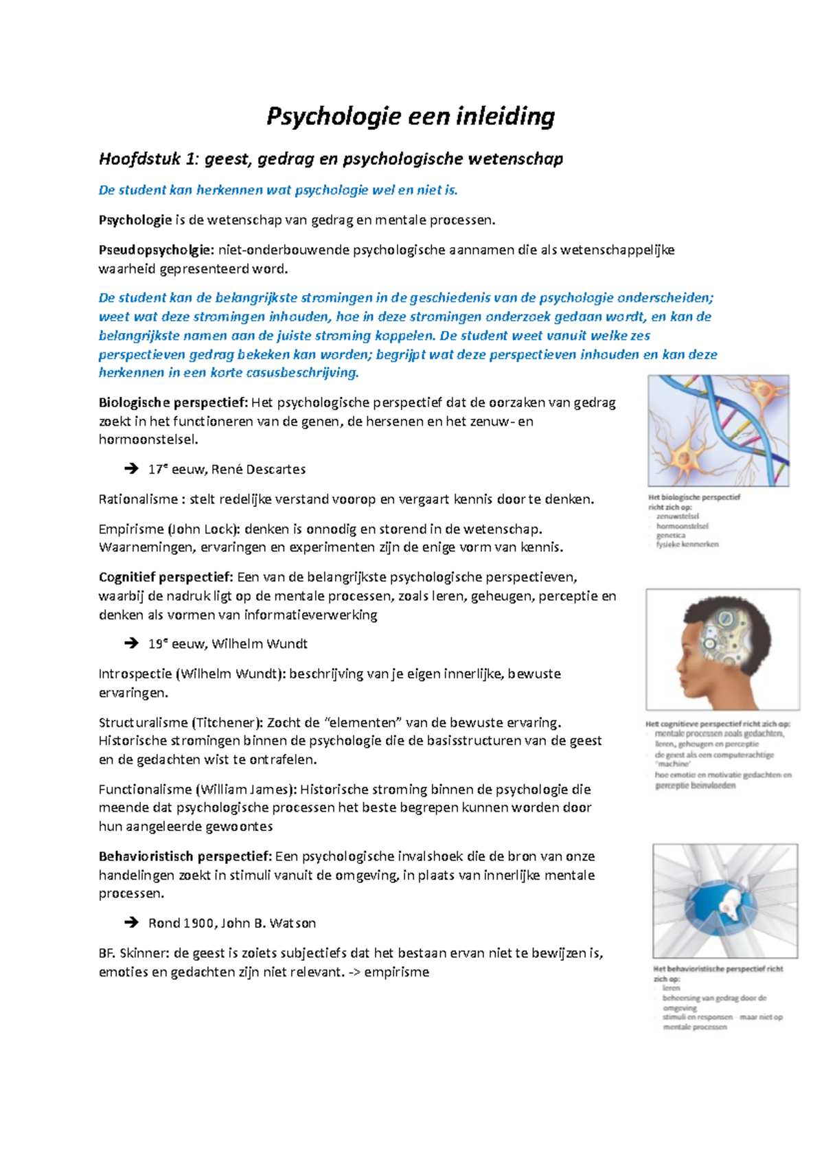 Psychologie Een Inleiding Samenvatting Psychologie Een Inleiding