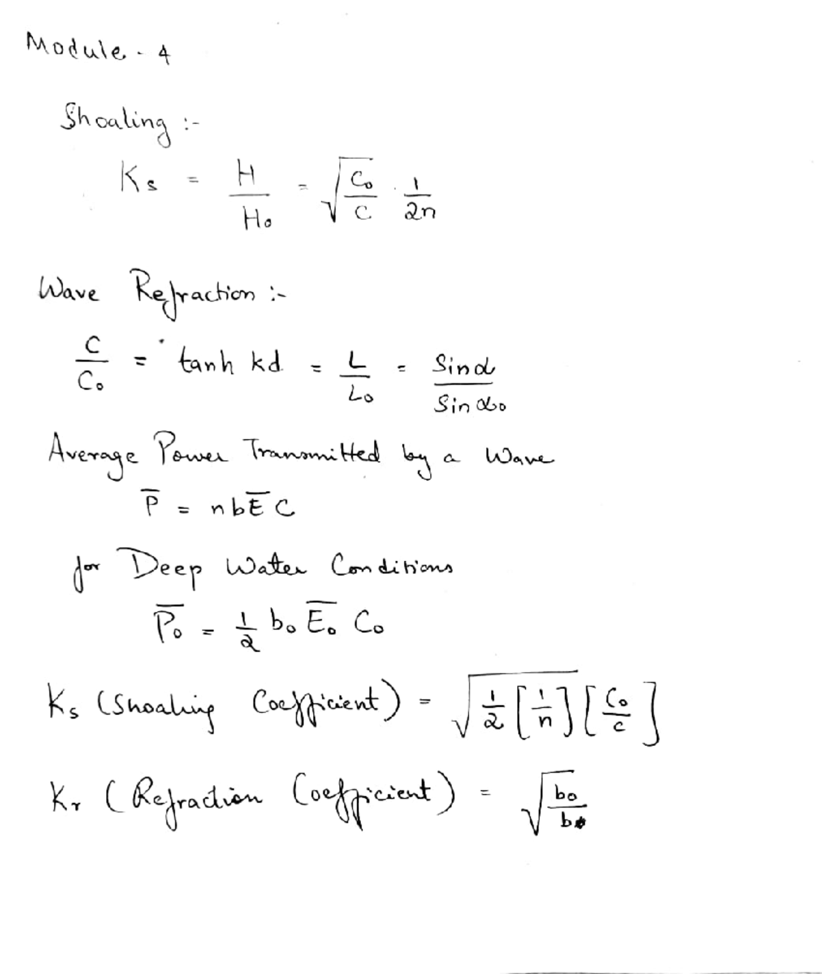 Ocean Wave Hydrodynamics - bacheolar of technology - b# bo V t Deep ...