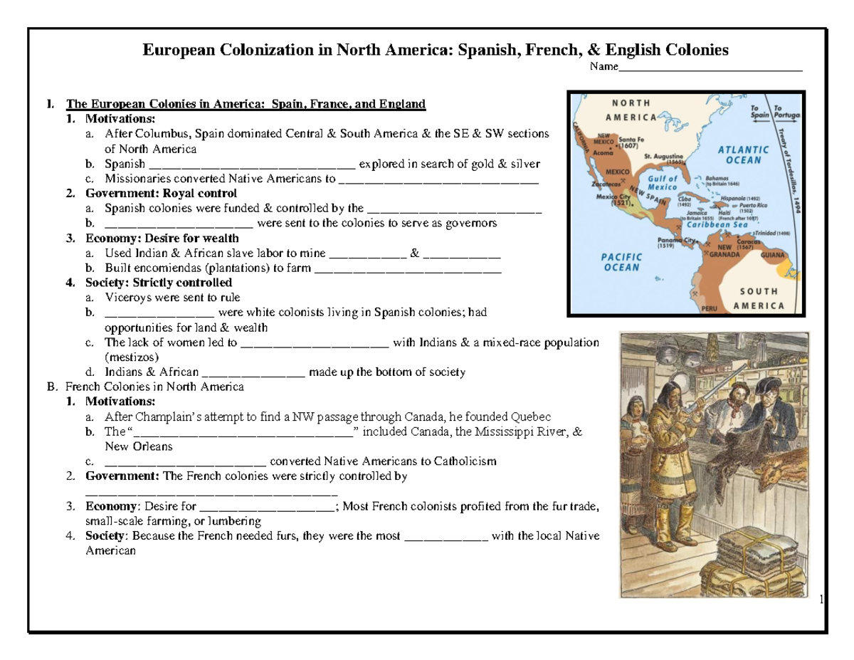 Aa Darius Winston - European Colonizationin North America Notes ...