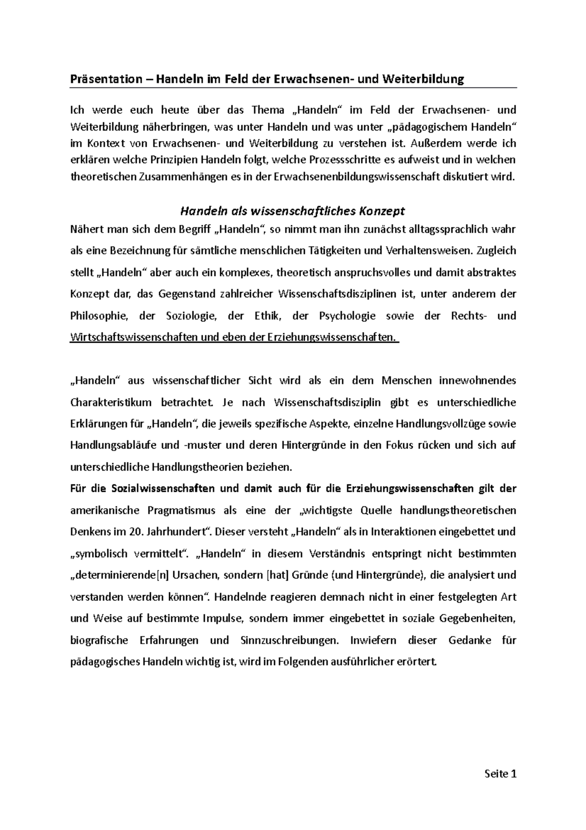 Präsentation Handeln in der Erwachsenen- und Weiterbildung ...
