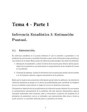Tema 4.- Estimación Puntual y por Intervalos de Confianza - Problemas Planteados Resueltos - Studocu