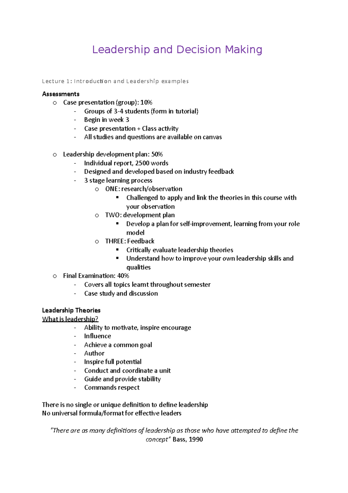 Leadership and Decision Making - Leadership and Decision Making Lecture ...