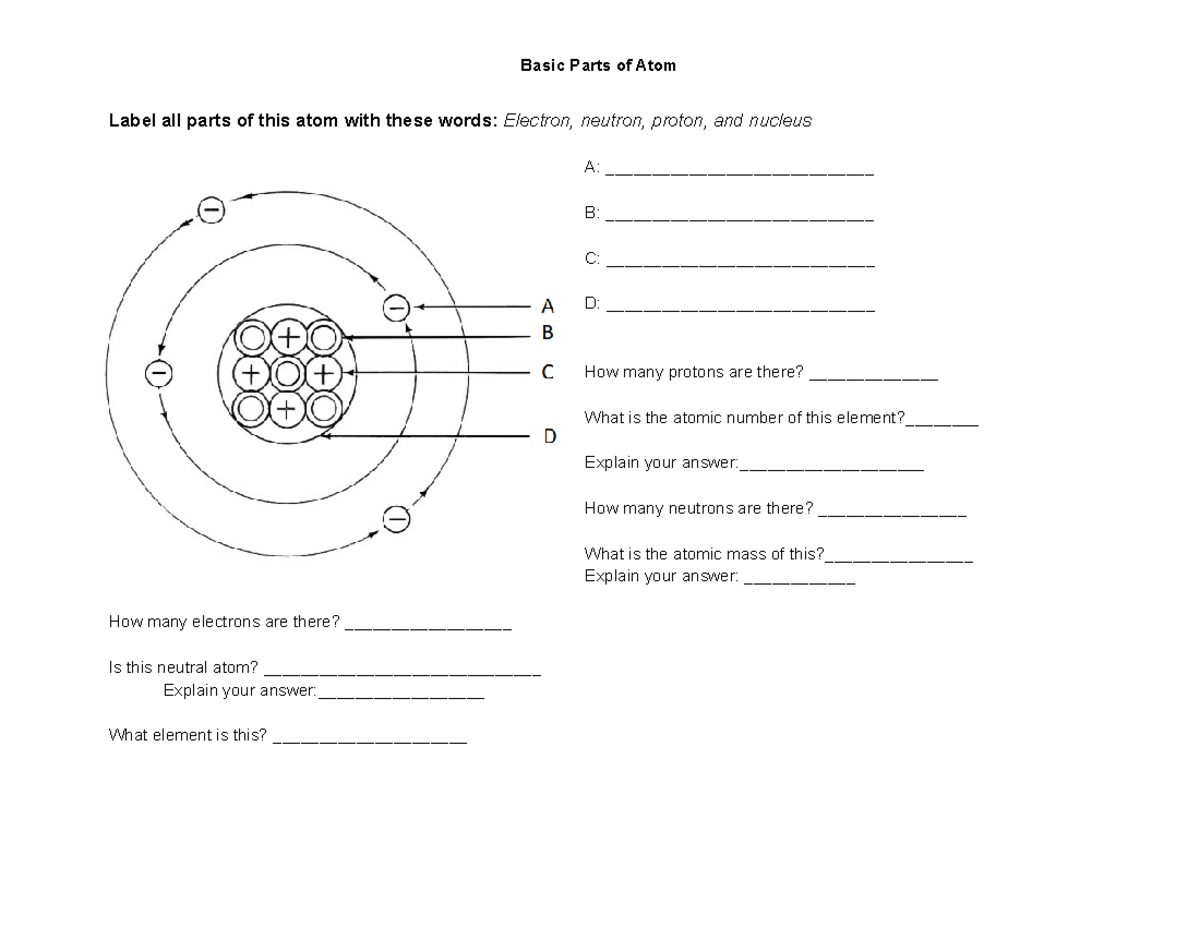 Basic Parts of Atom (2) - Summary General Chemistry - Basic Parts of ...