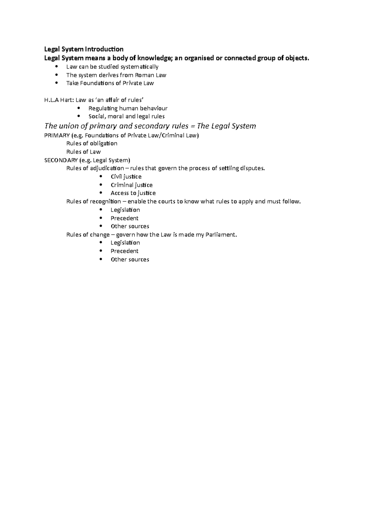 Lecture 1 - Introduction - Legal System Introduction Legal System means ...