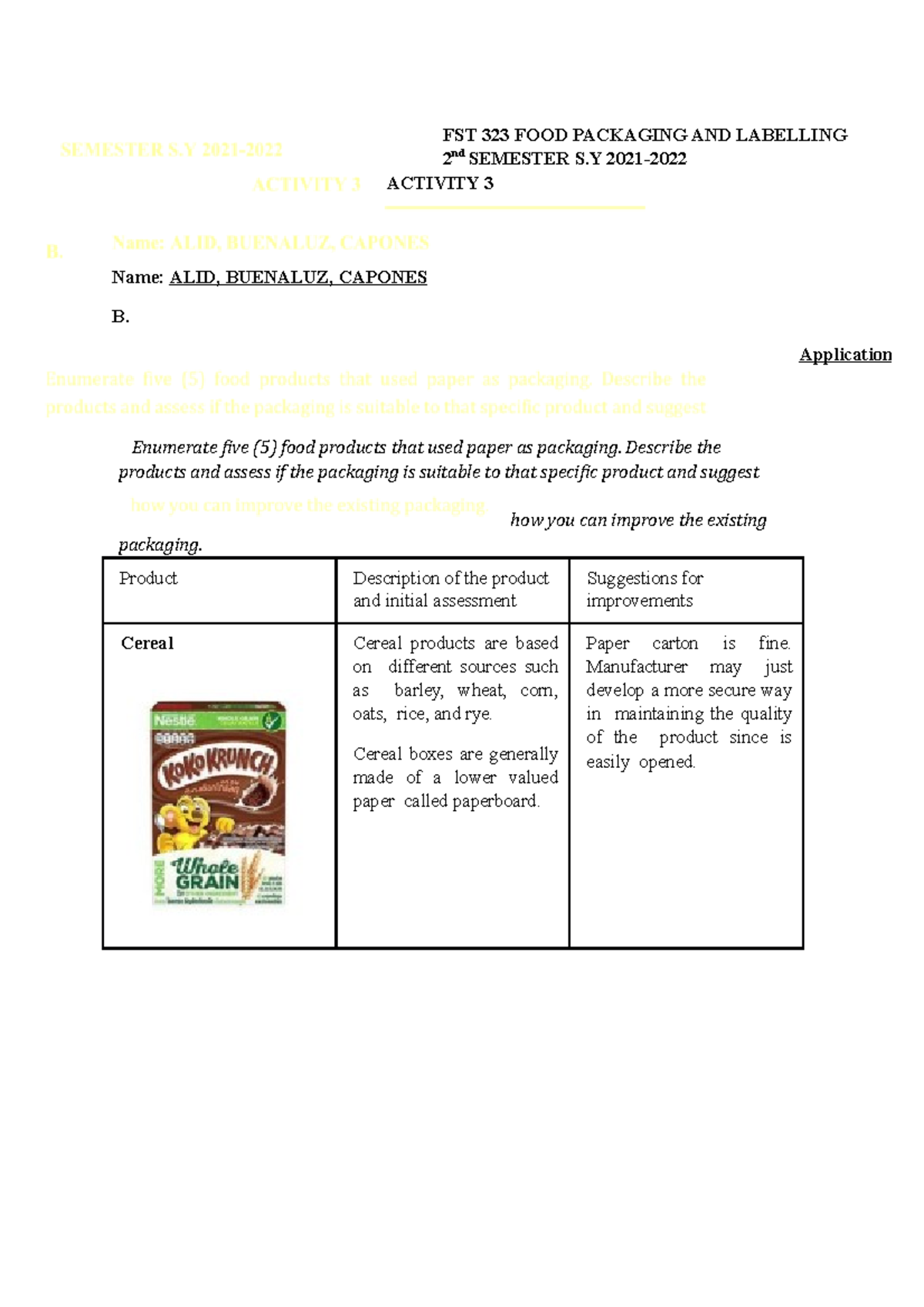 Packaging and Labelling - FST 323 FOOD PACKAGING AND LABELLING 2 nd ...