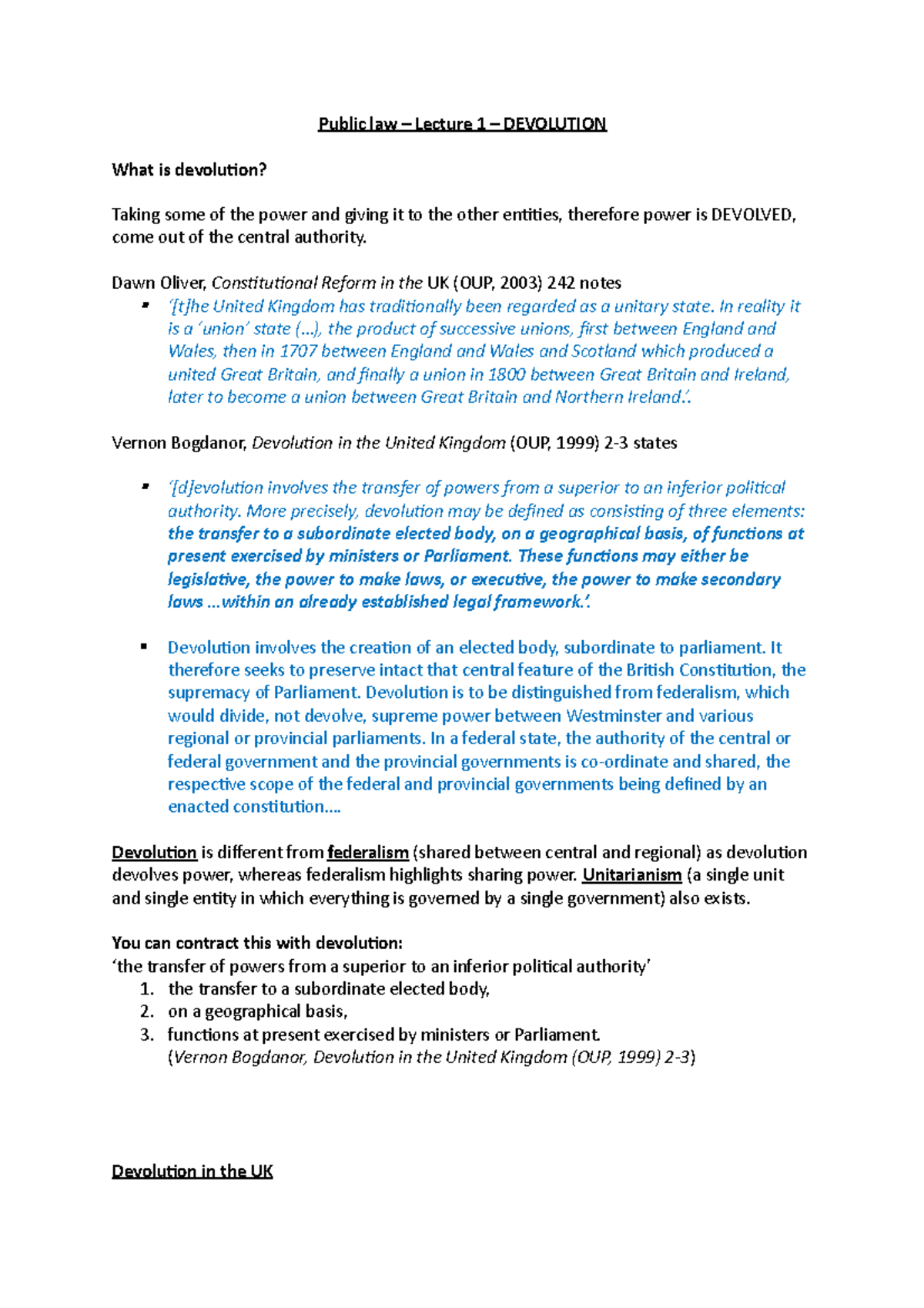 Devolution Public Law Public Law Lecture 1 Devolution What Is Devolution Taking Some Of