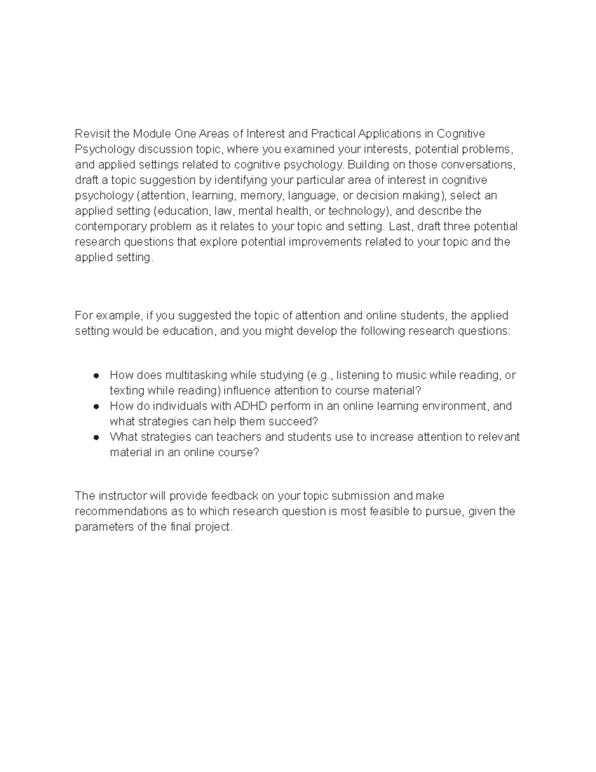 2.2 - Revisit the Module One Areas of Interest and Practical ...