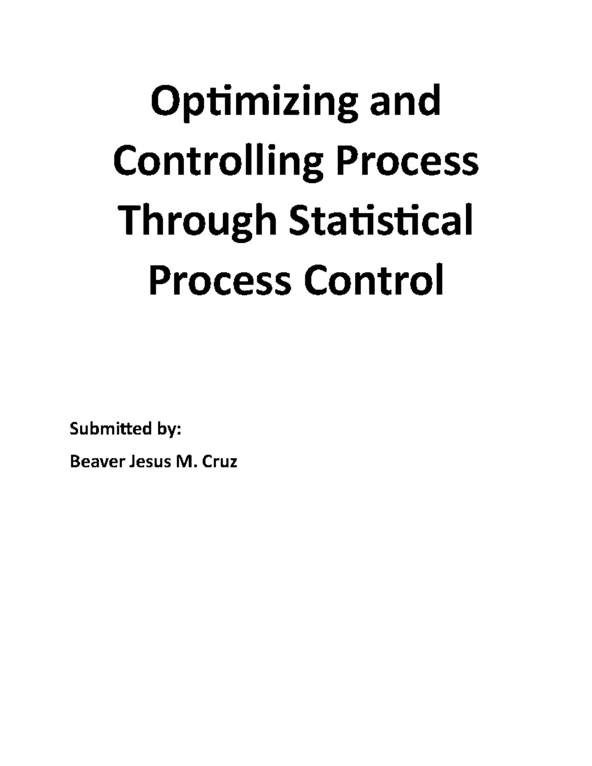 Beaver CHAP11 - none - Optimizing and Controlling Process Through Statistical Process Control ...