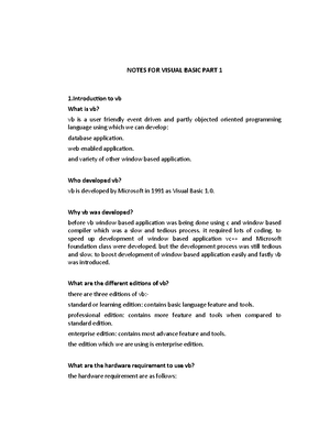 Visual programming unit 1 - VISUAL PROGRAMMING VISUAL PROGRAMMING BCA ...