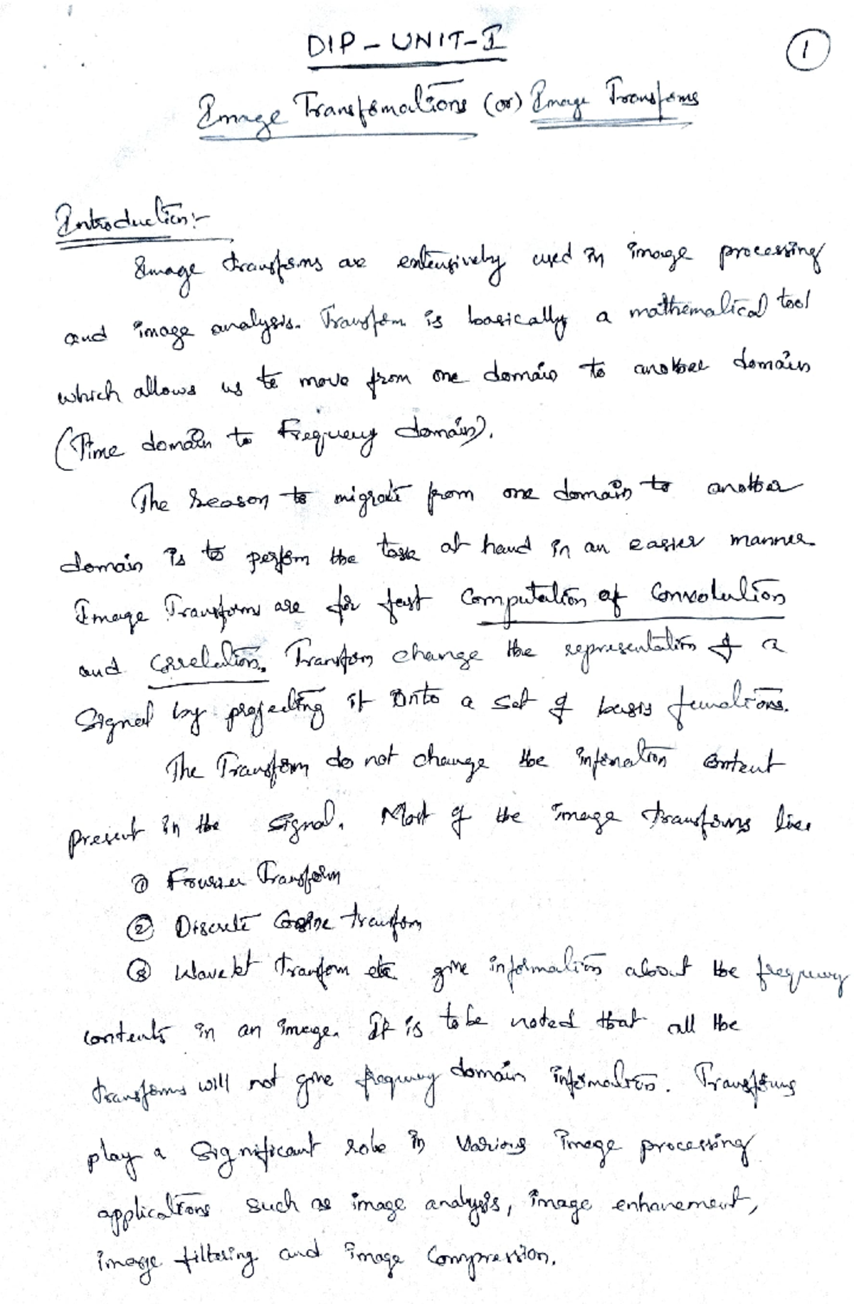 DIP UNIT 1 - unit 1 notes - oppkelrontSuch inagg arays,fmage trdomao ...