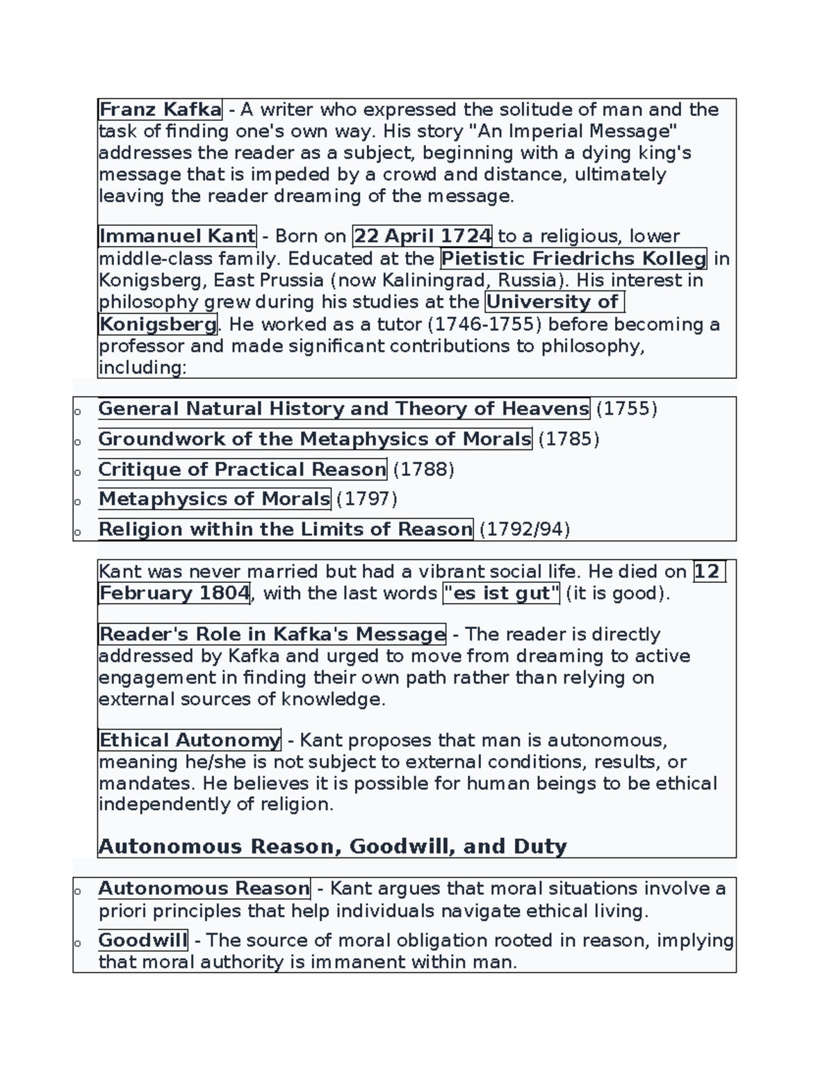 Bioethics Prelimss - DWAD - Franz Kafka - A writer who expressed the ...