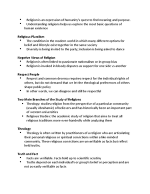 Eight characteristics of relgion - eight characteristics of religion ...