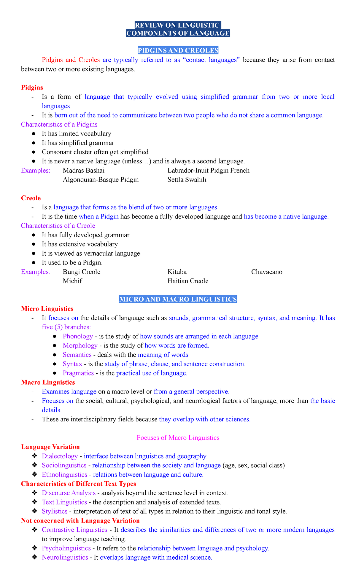 A. Review on Linguistic Components of Language - REVIEW ON LINGUISTIC ...