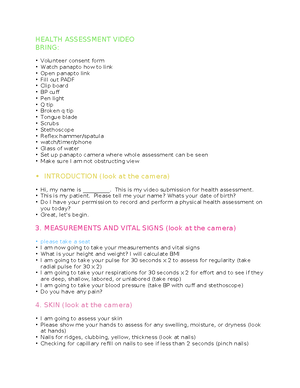 D222 Video Health Assessment Success Guide - D222 Video Health Assessment Success Guide Tips ...