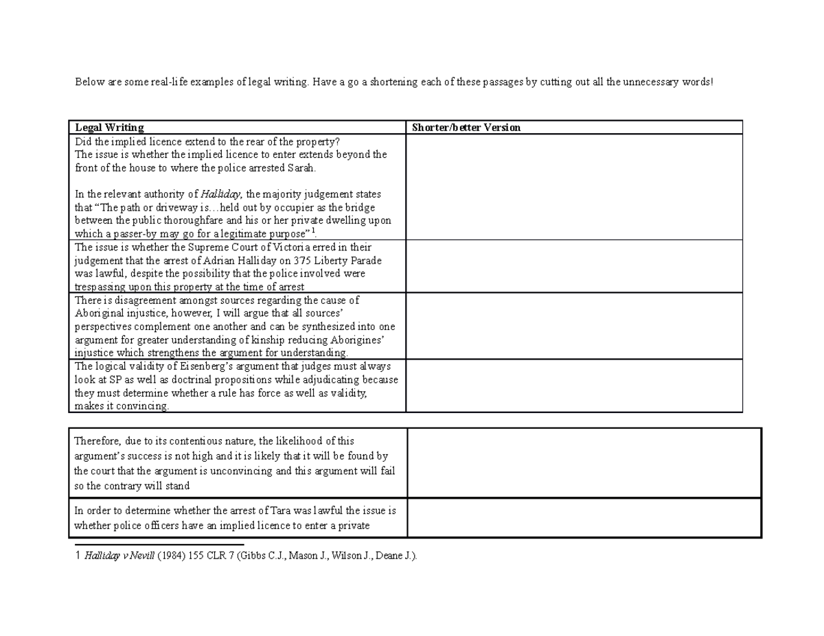 PAL Week 5 Activity (Legal Writing) 22 - Below are some real-life ...