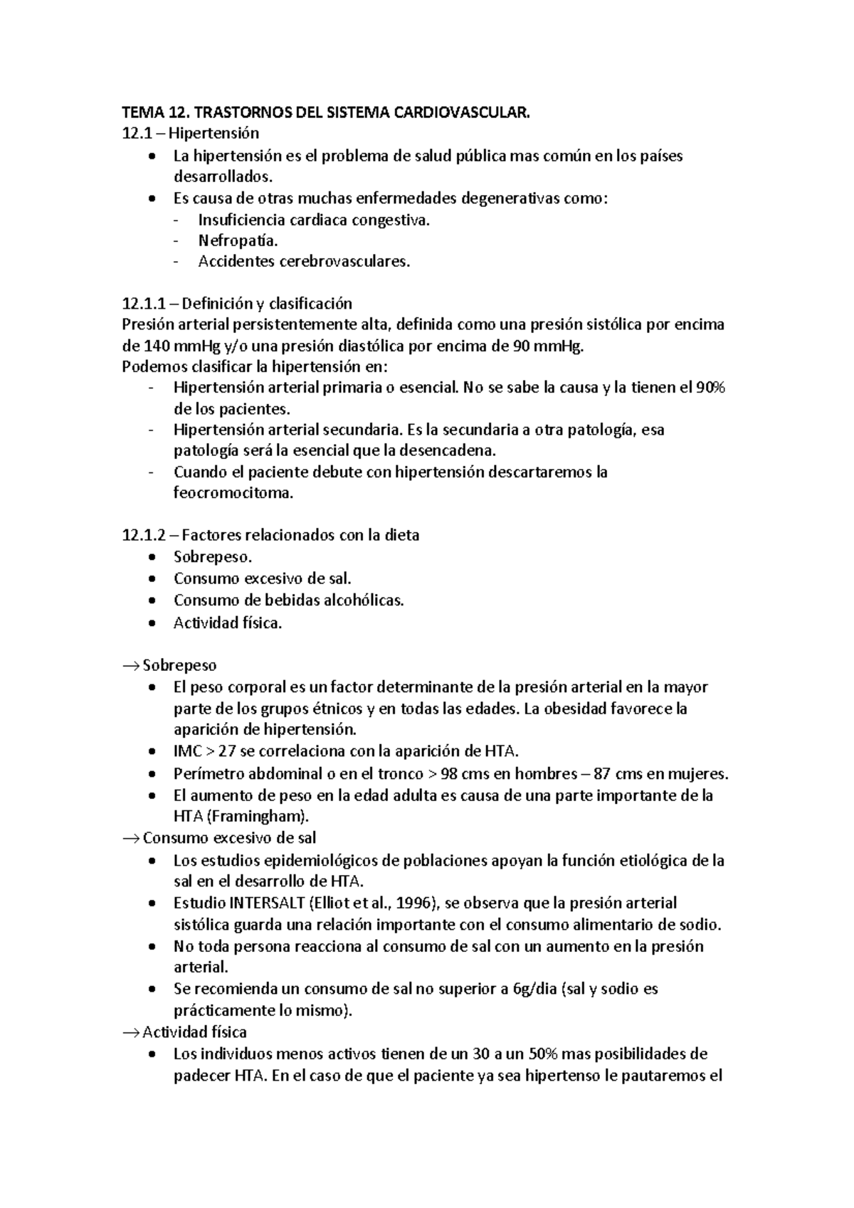 TEMA 12 Fisiopatología, Sistema Cardiovascular - Warning: TT: undefined function: 32 TEMA 12 ...
