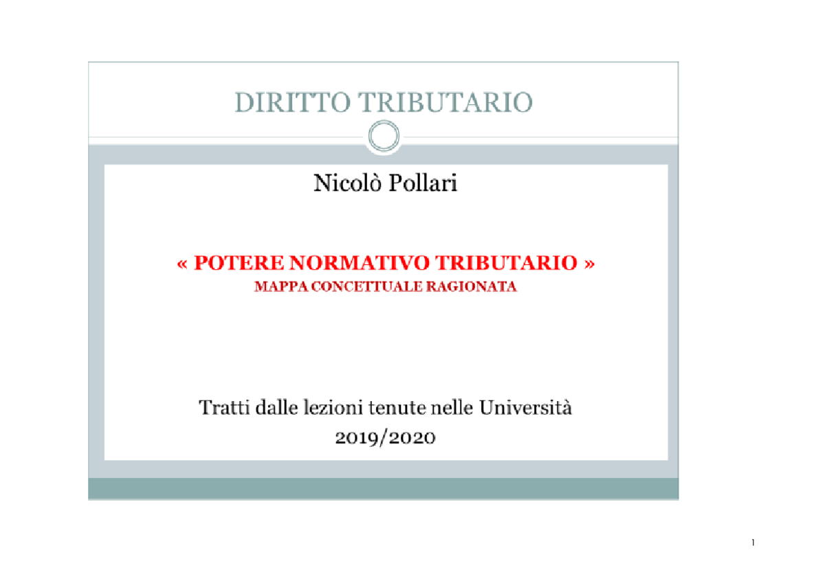 2 FLOW Chart - appunti dettagliati - 2 POTERE NORMATVO TRIBUTARIO ...