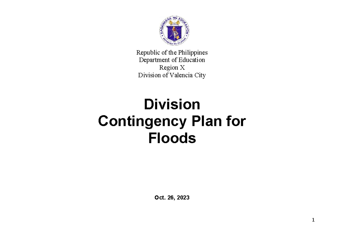 Flood-Contigency-Plan-Division - Republic of the Philippines Department ...